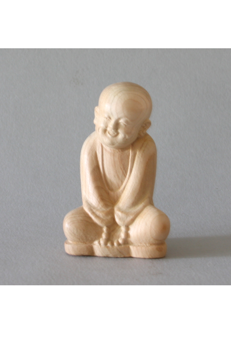 Statue - Seated Smiling Jizo - Walnut Wood | San Francisco Zen Center ...